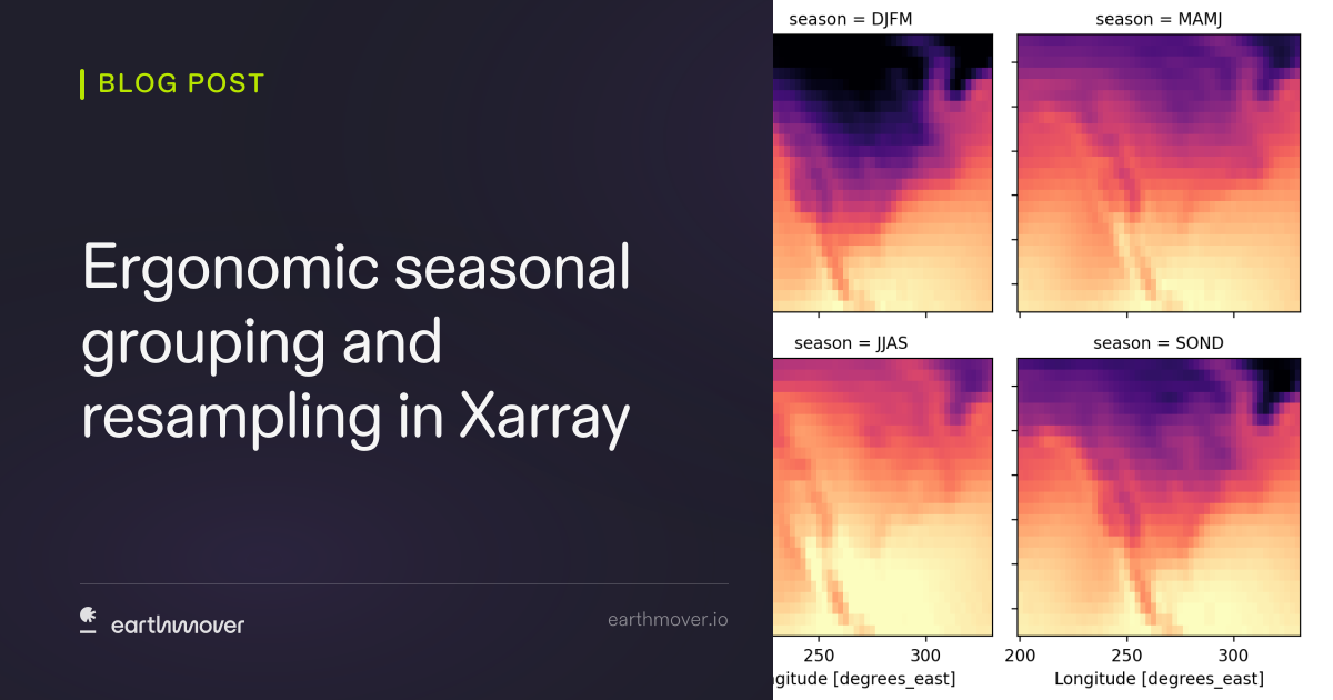 Ergonomic seasonal grouping and resampling in Xarray | Earthmover